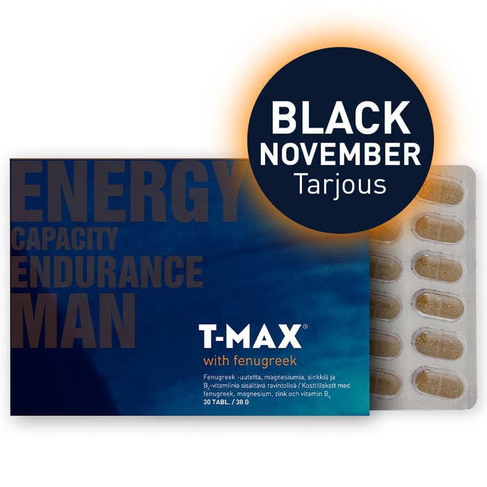 Ravintolisä T-Max - Kehitetty miesten hyvinvoinnin tukemiseen